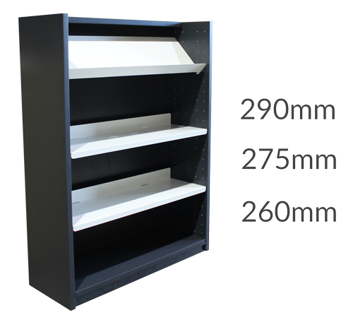 Universal Single Sided Bookcase - 1 Bay 1200mm High - Walib