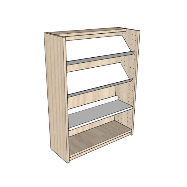 Universal Single Sided Bookcase - 1 Bay 1200mm High - Walib